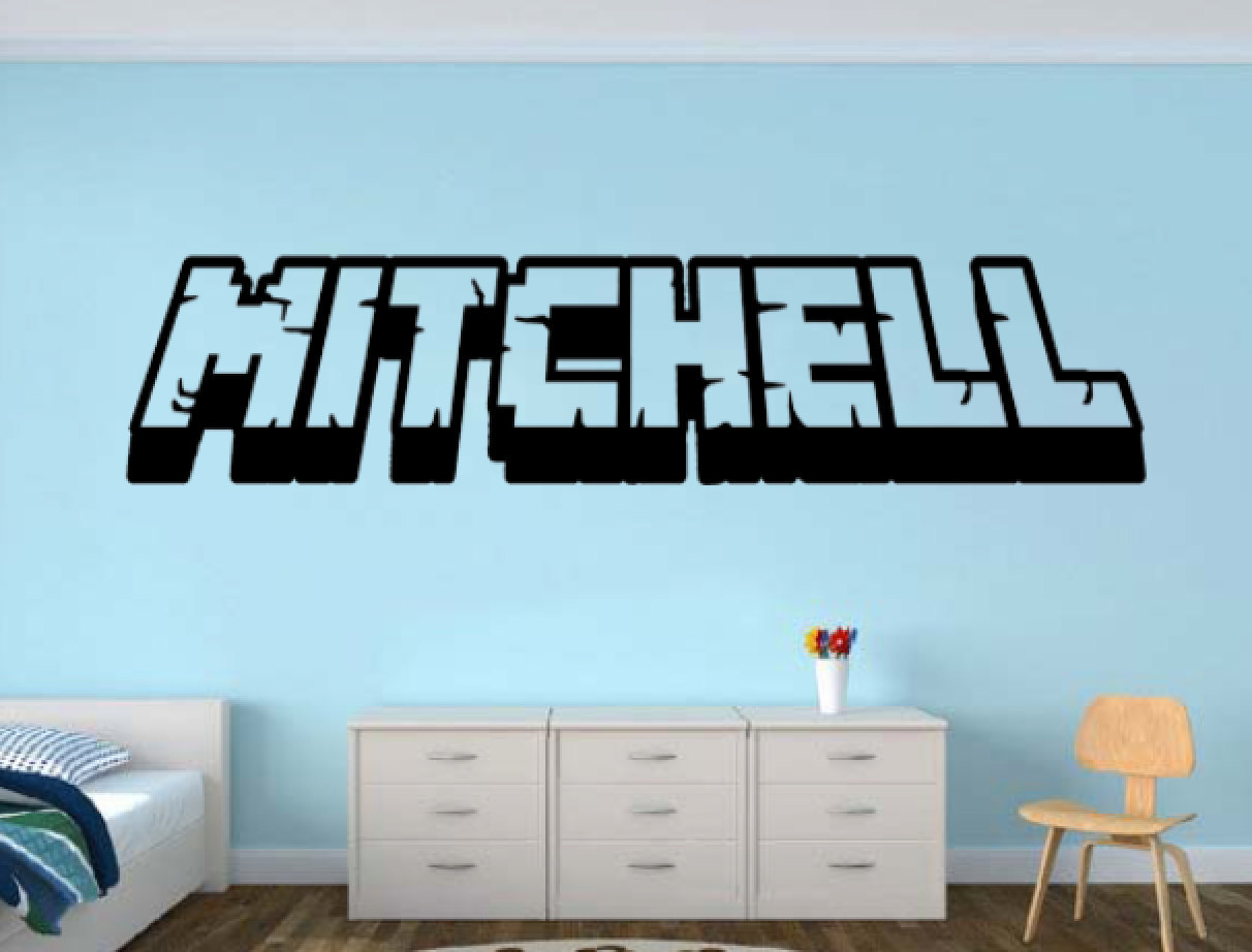 3' Gamer My Name decal Minecraft inspired name 3d looking Wall Vinyl ...
