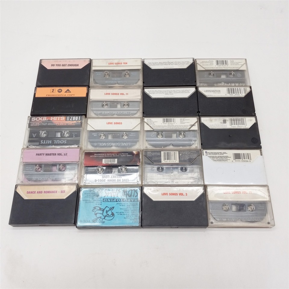 Assorted Cassette Tapes Collection Various Artists w/100 Slot Storage ...