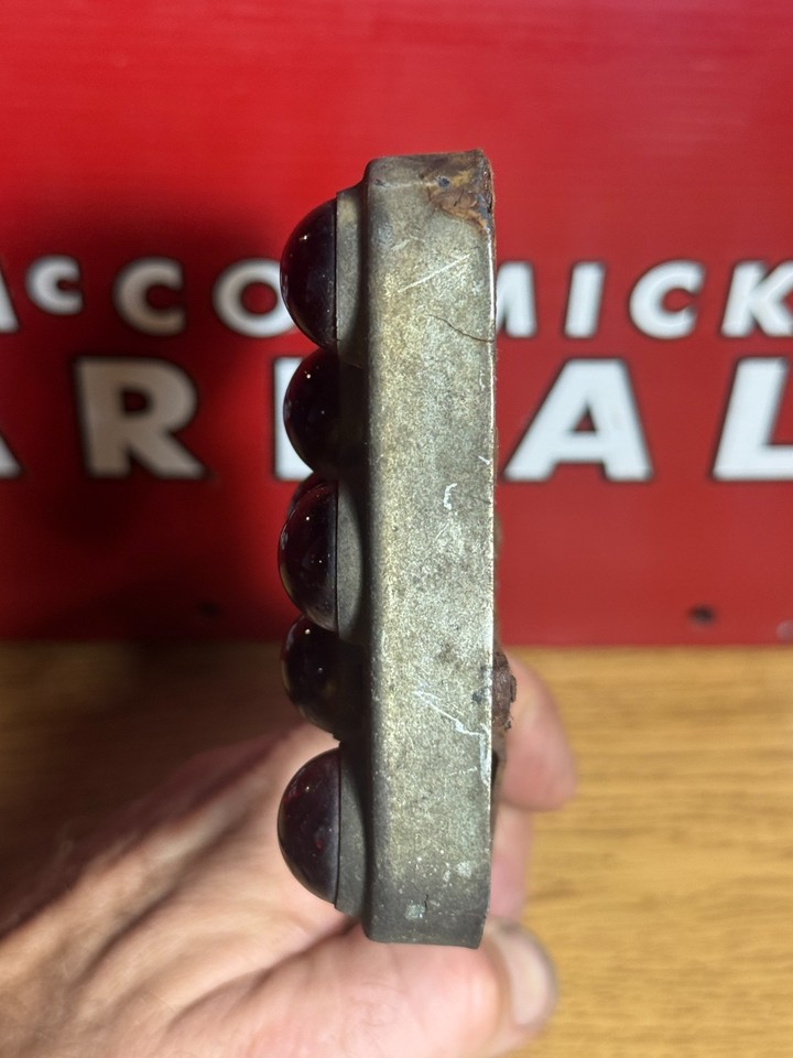 Vintage Red Glass Marble Reflector Auto License Plate Topper IDEAL No ...