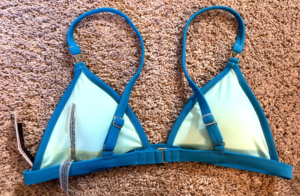 Victorias Secret Bikini Top Teal Swim Suit Triangle Bra Size L NEW $30 MSRP | eBay