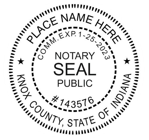State of Indiana | Custom Round Self-Inking Notary Public Stamp Ideal ...