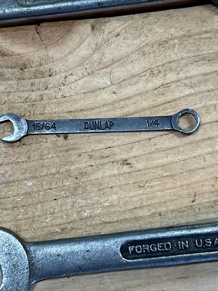 Vintage DUNLAP Wrenches Lot Of 10 Made in USA quality Various Sizes SAE ...