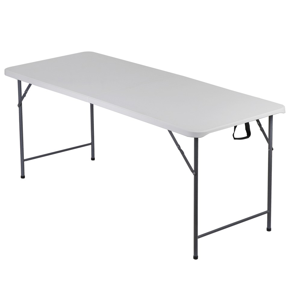 Folding Table 6ft Utility Dining Card Long Table Indoor Outdoor Fold-in ...