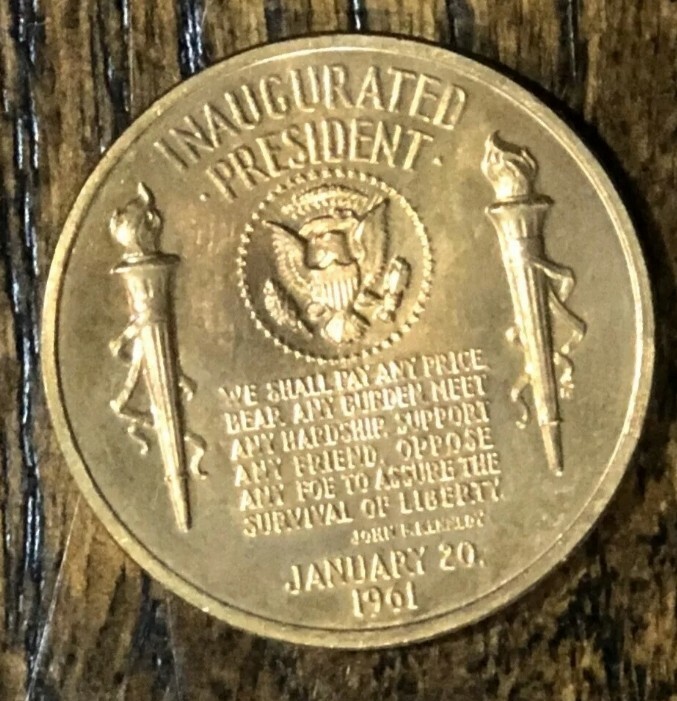 RARE PRESIDENT JOHN F KENNEDY JFK BRONZE INAUGURAL COIN 1961 IN BOX | eBay