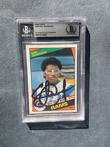 1984 Topps Eric Dickerson rookie signed.Rams Auto. BAS Autograph Card ...