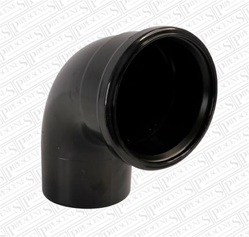 Black Soil Elbow Bend Single Socket Pushfit Waste 110mm Stack Vent Pipe ...