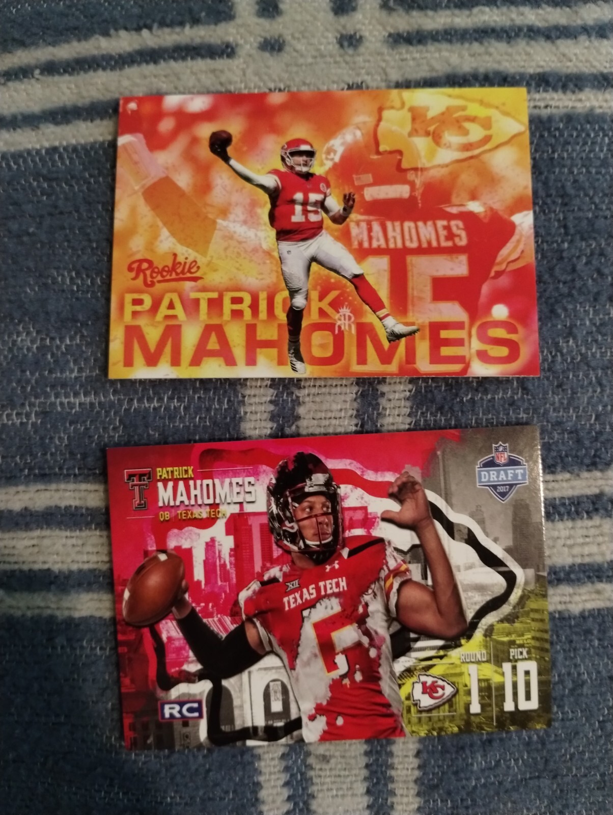 Patrick Mahomes 2017 Texas Tech RC NFL Draft Rd 1 Pick 10 Rookie Lot Of ...