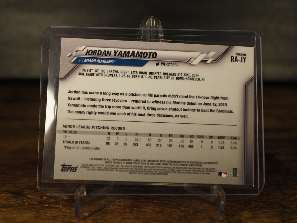 2020 Topps Chrome Update Sapphire JORDAN YAMAMOTO AUTO RC RA-JAY | eBay