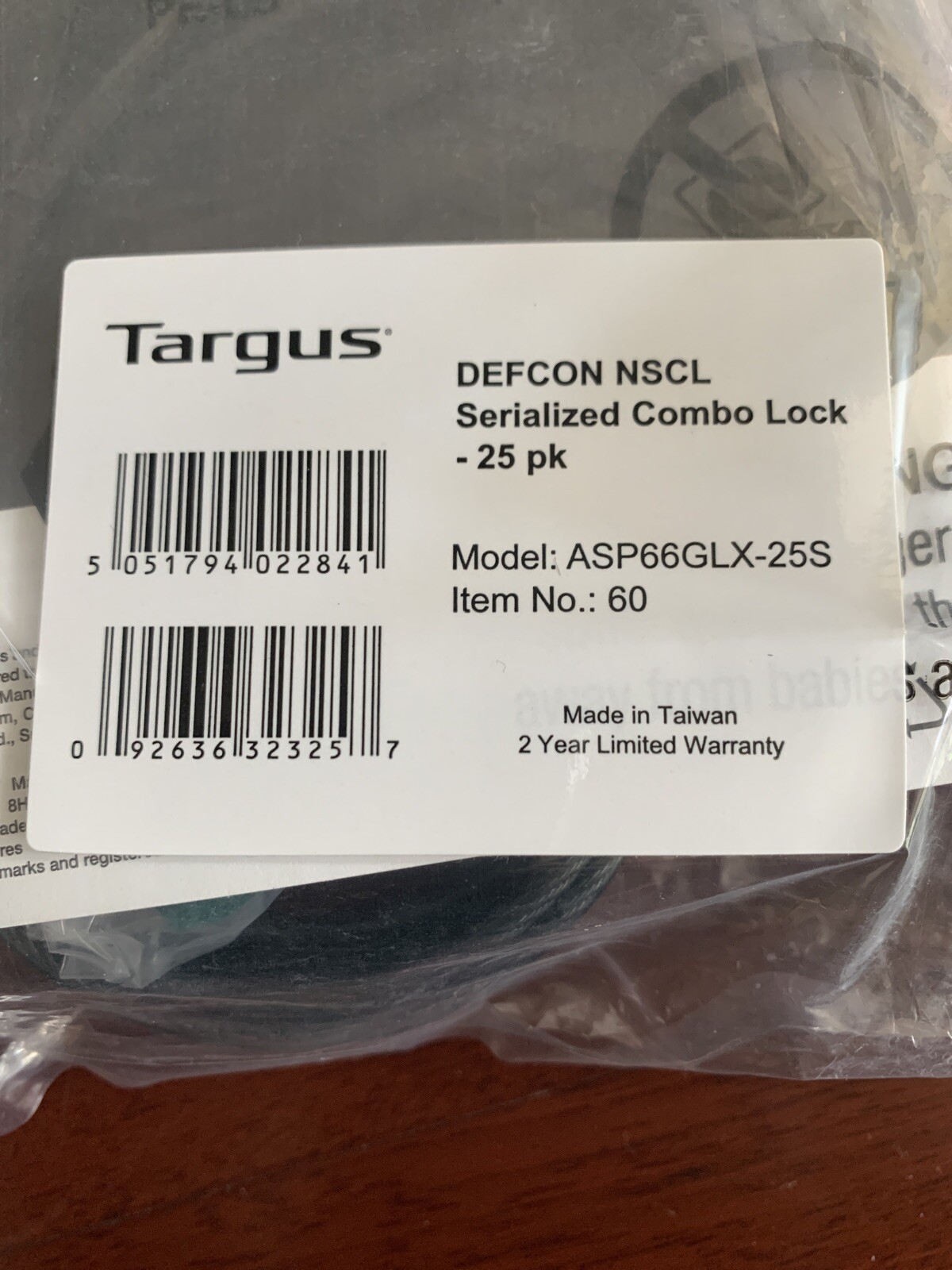 Targus DEFCON Serialized Mini Combo Cable Lock FREE SHIPPING | eBay