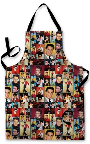 Splash proof Novelty Celebrity Apron Elvis Montage Colourful Design | eBay