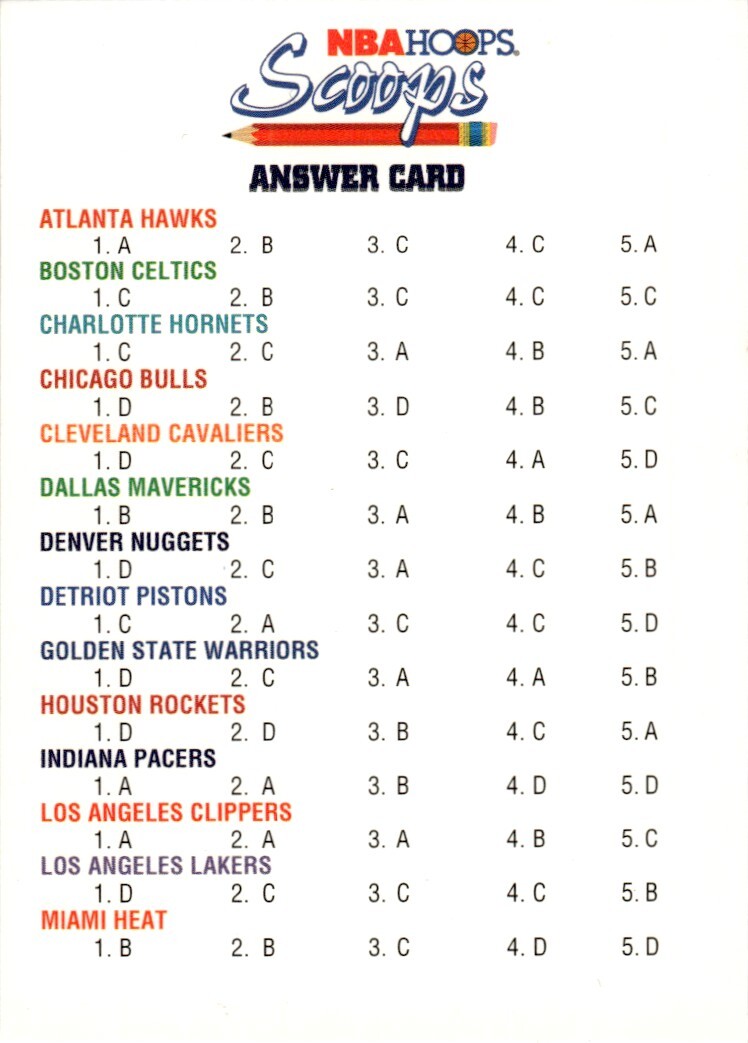 1993-94 NBA Hoops Basketball Card Answer Card Answer Card #HS28 | eBay