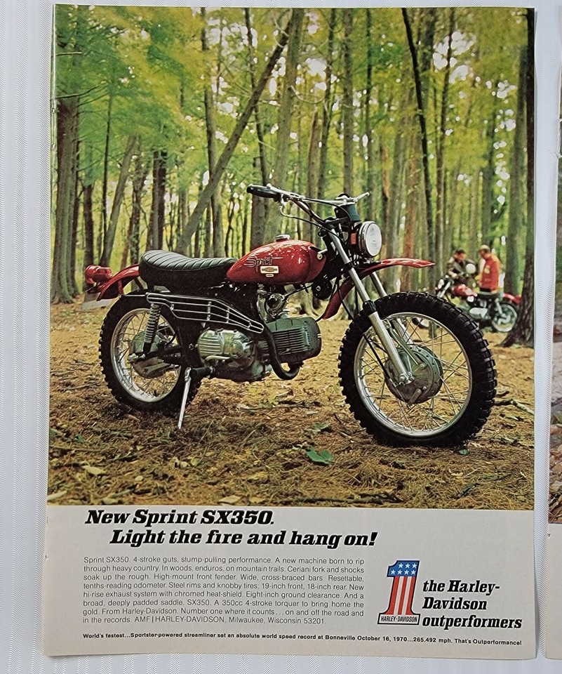 1971 Motorcycle Advertising Lot Harley-Davidson 125 Rapido w/article ...