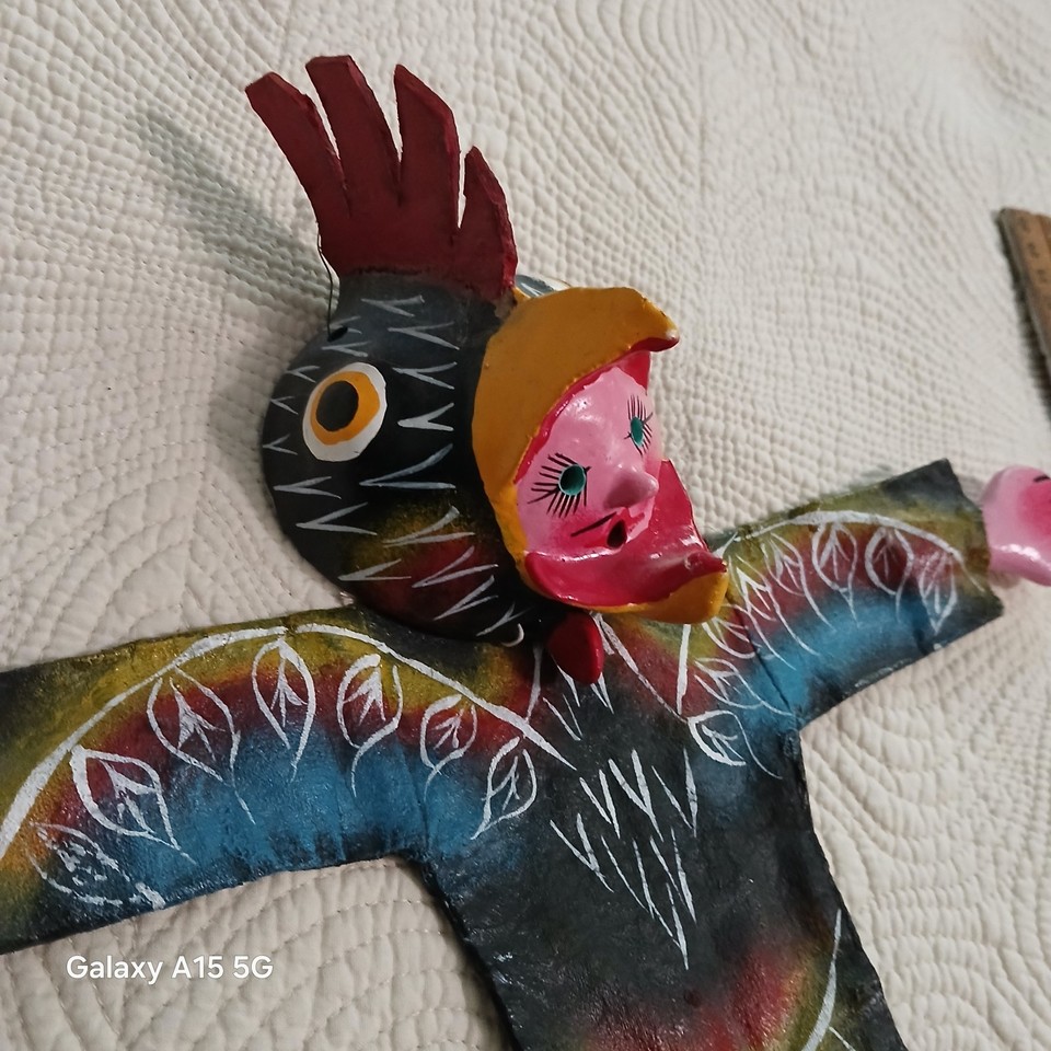 VINTAGE COCONUT SHELL DOLL Head MEXICO MEXICAN FOLK ART HANDCRAFTED ...