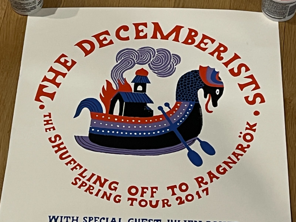 Decemberists 2017 Tour Poster 24x18 SIGNED AUTOGRAPHED NUMBERED Carson ...