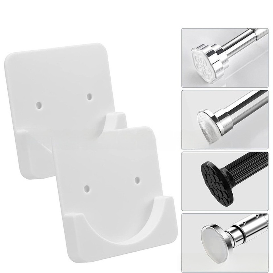 Heavy Duty Sticky Rod Holder Hooks for Curtains Shower Rods White and ...