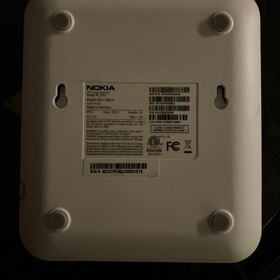 Nokia XS-110G-A Optical Network Terminal ONT comes with power cord ...