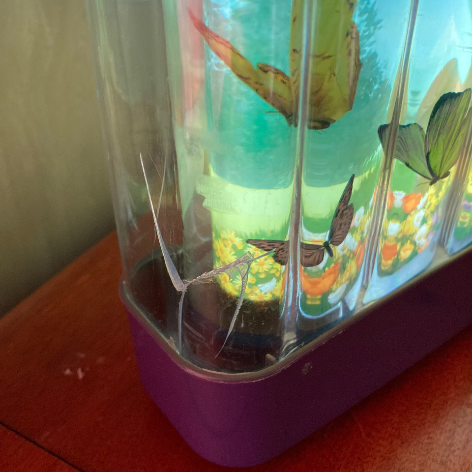 Revolving Motion Butterfly Garden lamp night light Aquarium Working VTG ...