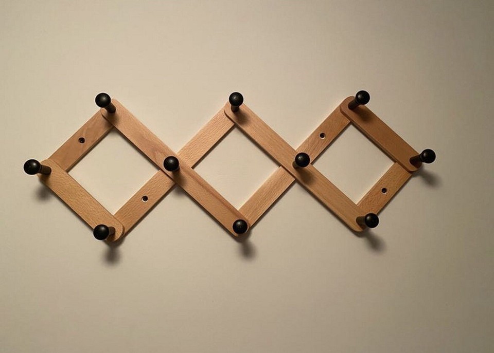 Threshold Accordion Hook Rail Wood Rack With Hardware: Farmhouse | eBay