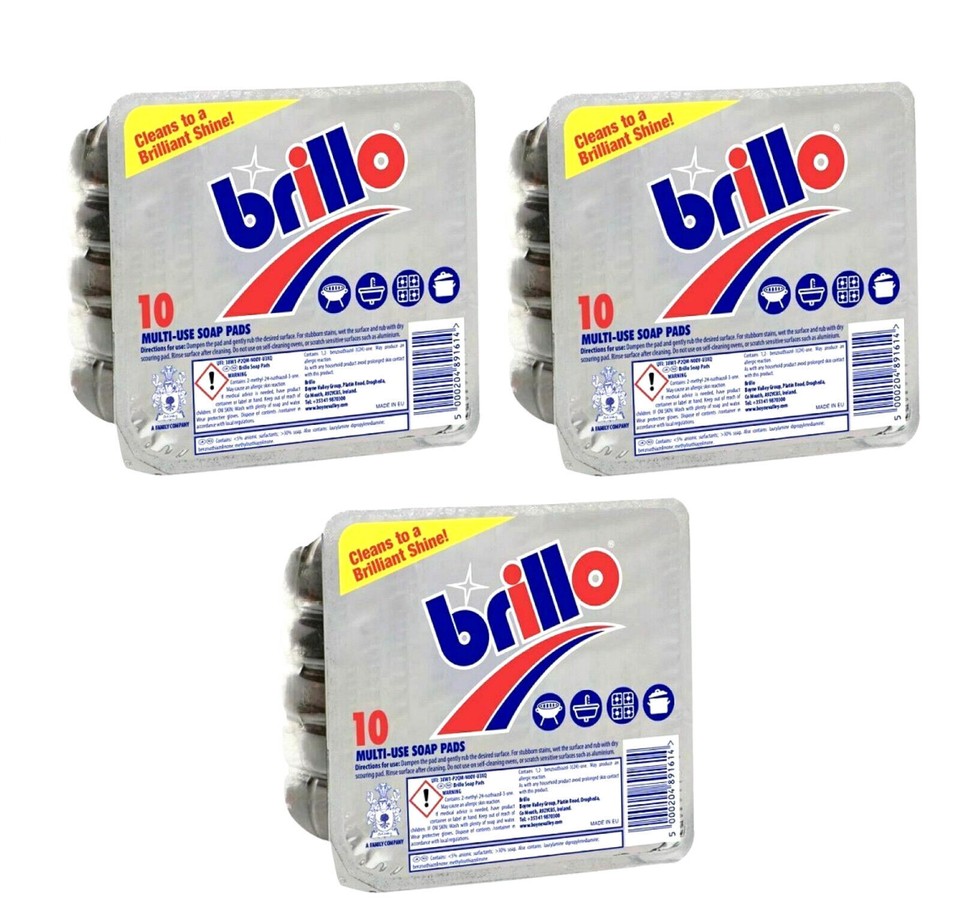 Brillo Pads Soap Pads For Household Cleaning Kitchen Steel Wool Filled ...