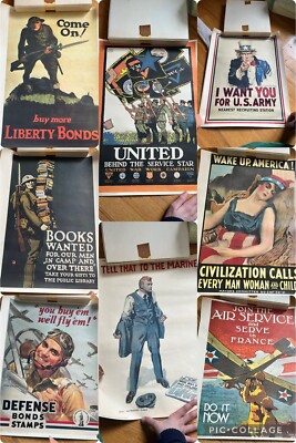 VINTAGE MILITARY BOOK CLUB POSTERS LOT OF 8 16" X 20" | eBay