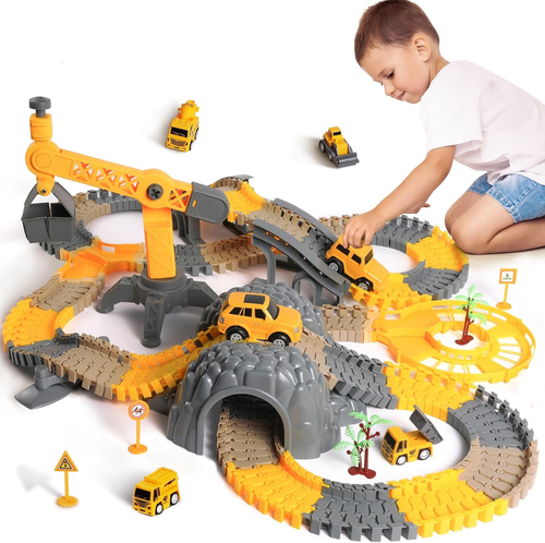 249Pcs Construction Race Track Vehicle Toys for Boys and Girls, STEM ...