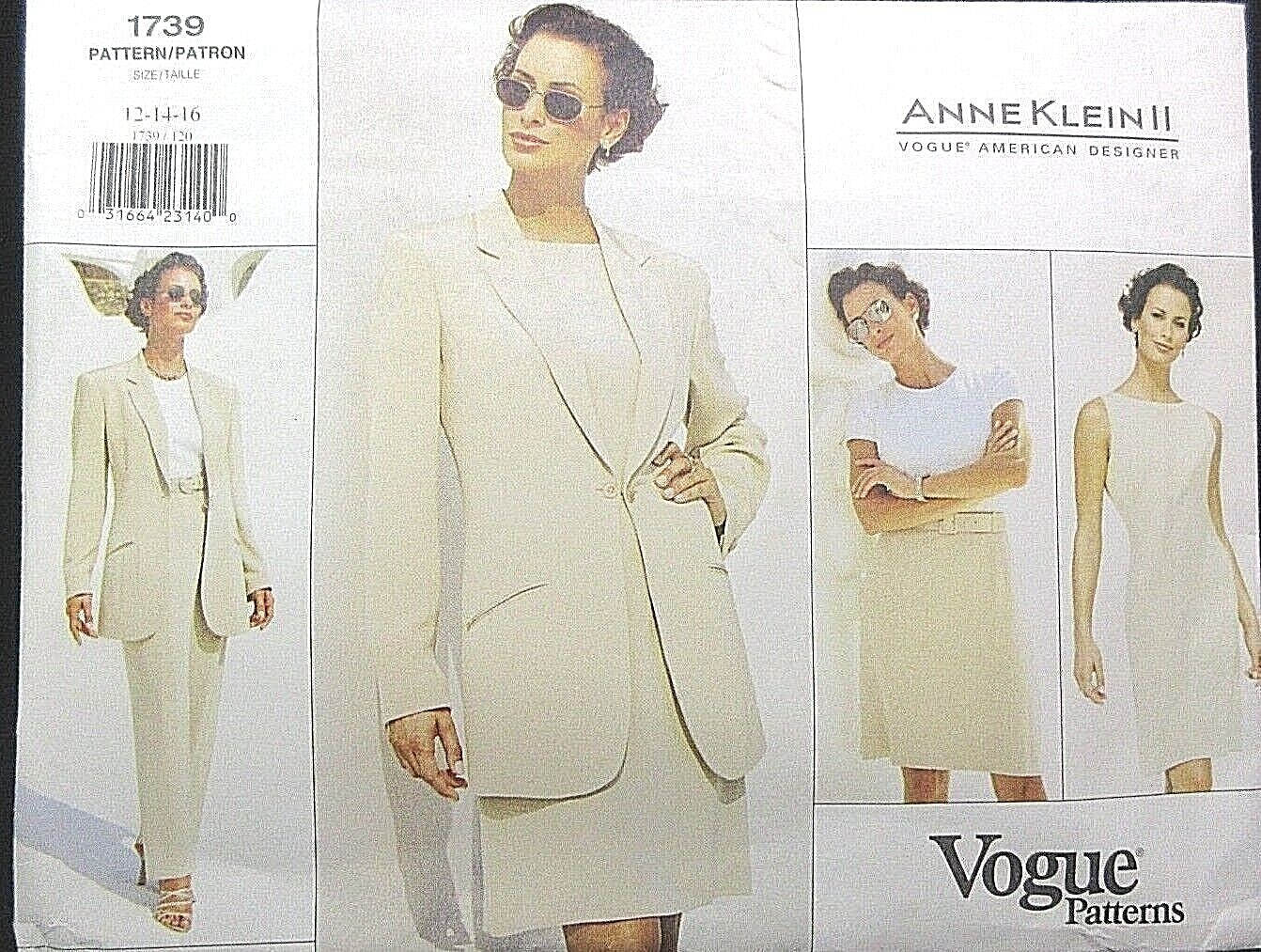Vogue American Designer Pattern 1739 Anne Klein Size-12-14-16 | eBay