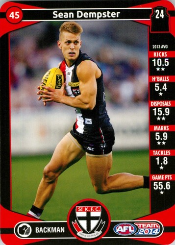 2014 ST KILDA SAINTS AFL Card SEAN DEMPSTER | eBay