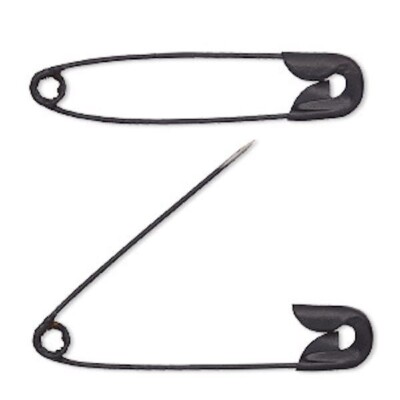 Safety Pin, 25 Black Plated Steel 1 3/4 Inch Working Safety Pins | eBay