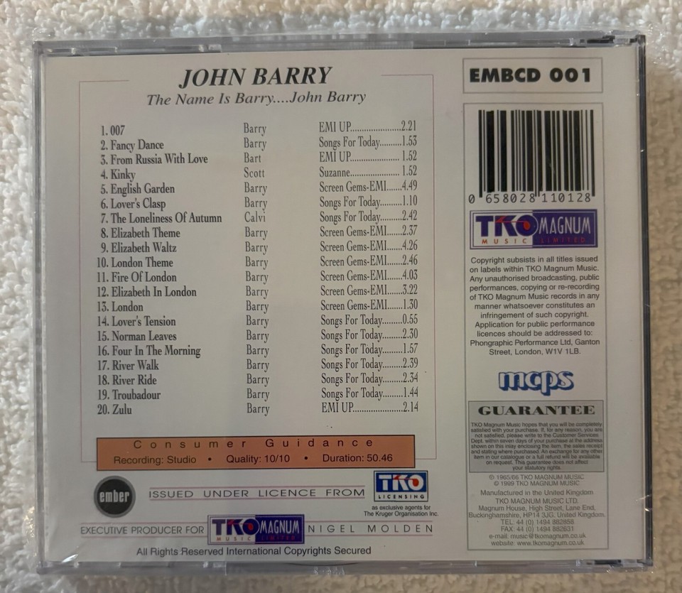 The Name Is Barry ... John Barry by John Barry (CD, 1999) UK Import NEW ...