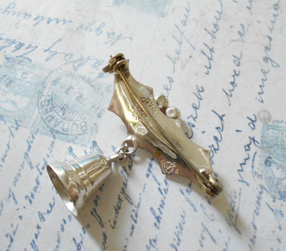 Vintage Sterling Silver Mexico Holly Leaf & Bell Pin Brooch 2914c | eBay