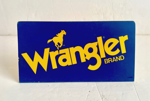 Vintage Plastic Wrangler Store Advertising Signage Display Sign Jeans ...