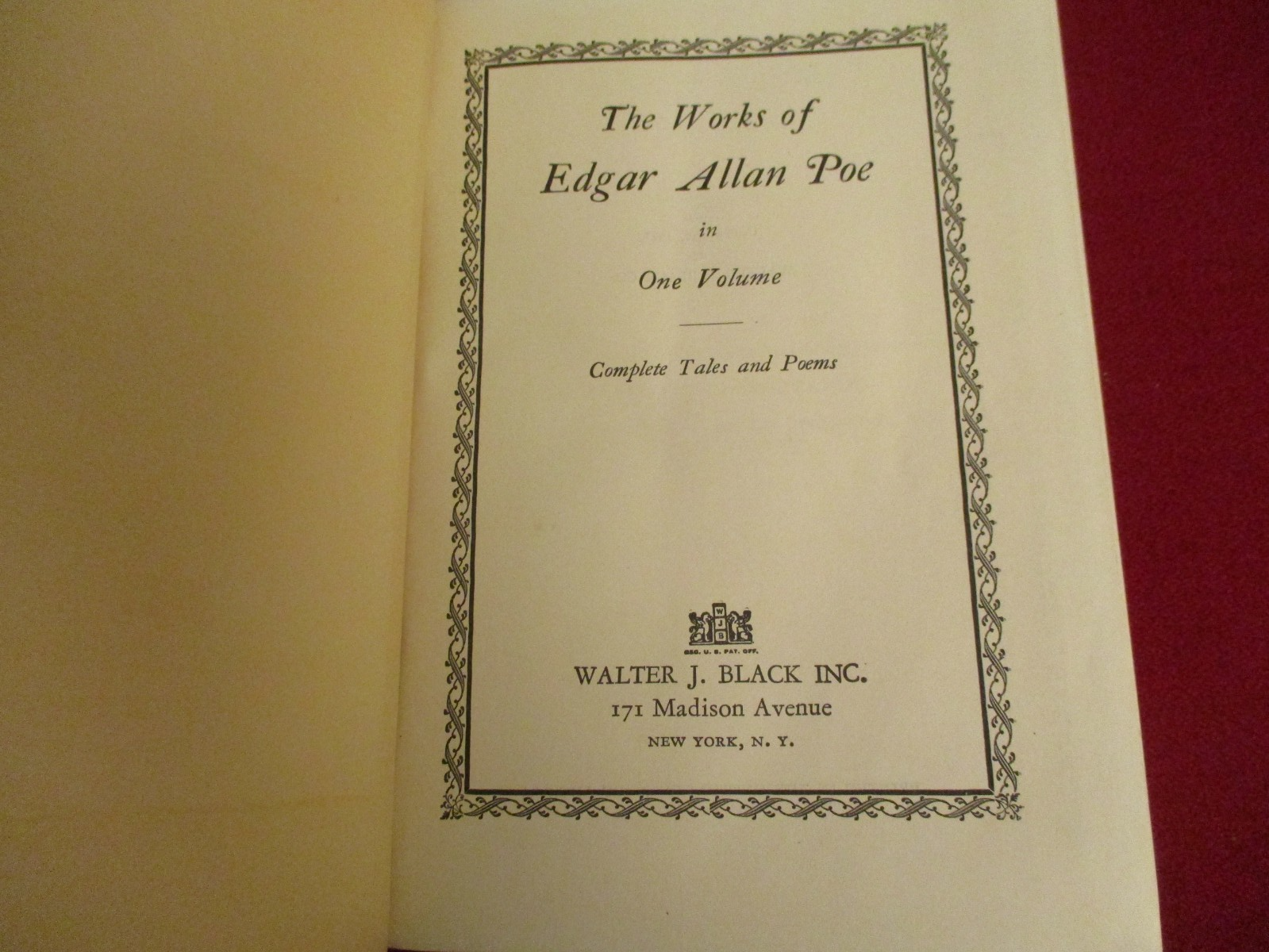 The Works of Edgar Allan Poe in One Volume (1927) The Raven ~ The Pit ...