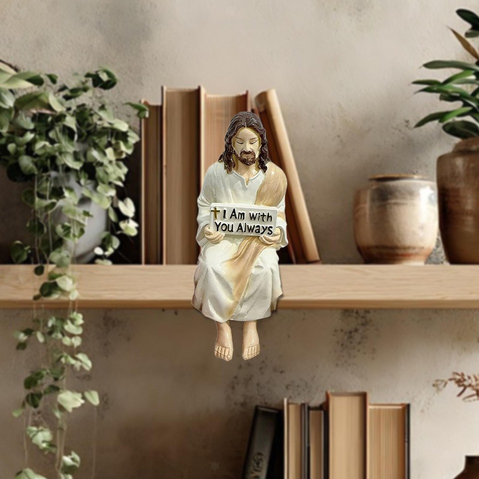 Sitting Jesus Christ Statue Ornament Jesus Figurine for Home Office ...
