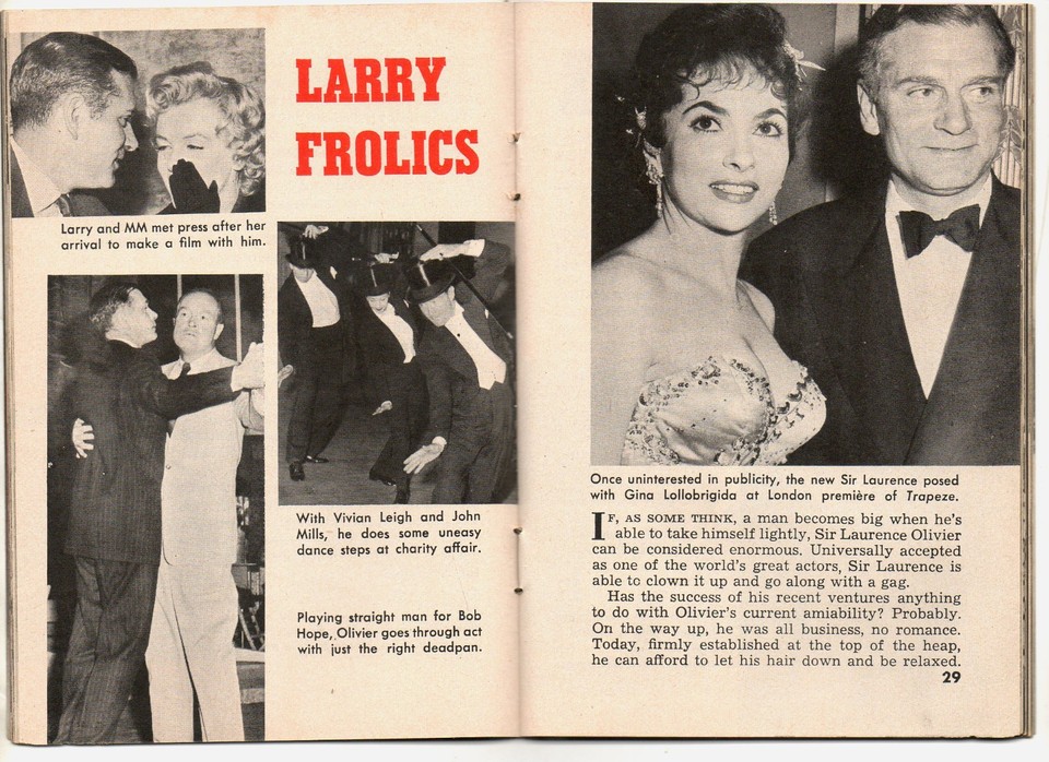 TEMPO SEPT. 1956. DIANE WEBBER 3 PAGES, MARILYN MONROE, ELVIS, ZAHRA ...