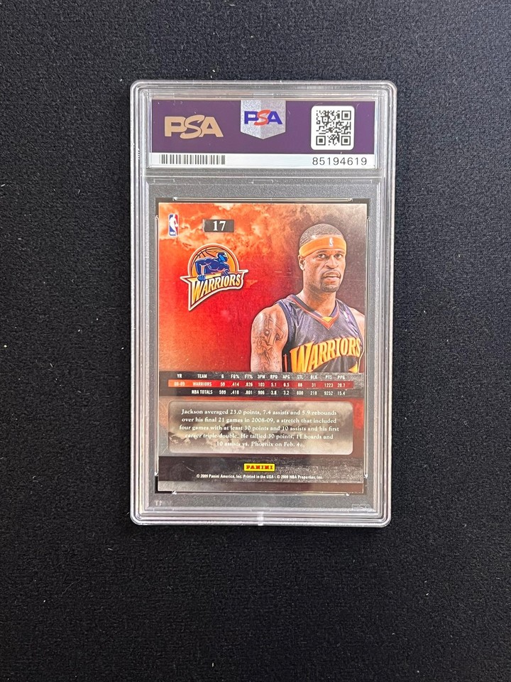 2009 Panini Franchise #17 Stephen Jackson Signed Card AUTO 10 PSA ...
