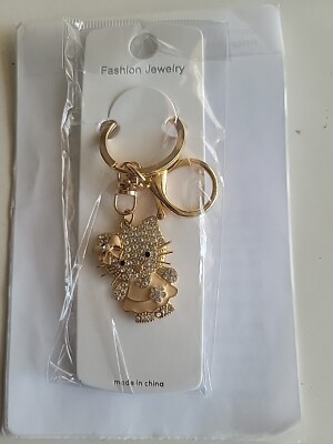 Sparkling Rhinestone Keychain / Ring Charm - Cute Hello Kitty (Light ...