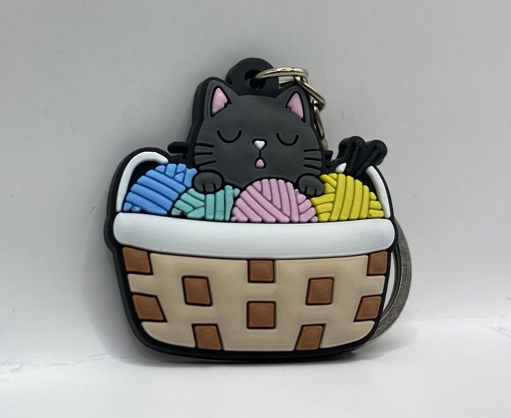 Cute Cat Keyring Kitten Keyring Rubber Kitten in Wool Key Chain Cute ...