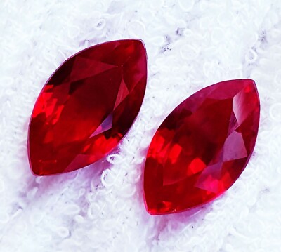 Marquise Cut Natural Red Ruby 7 to 9 Ct Pair Loose Gemstone Certified ...