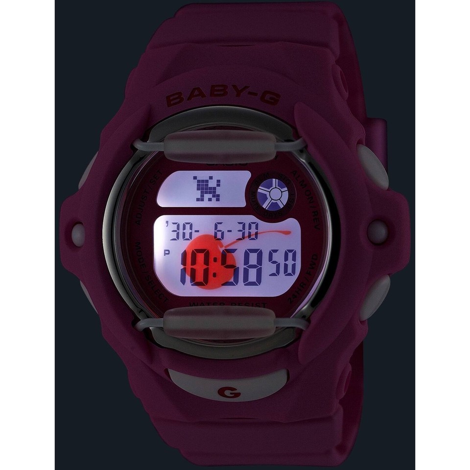 Casio Women's Watch Baby-G World Time Pink and Grey Digi Dial Strap BG ...