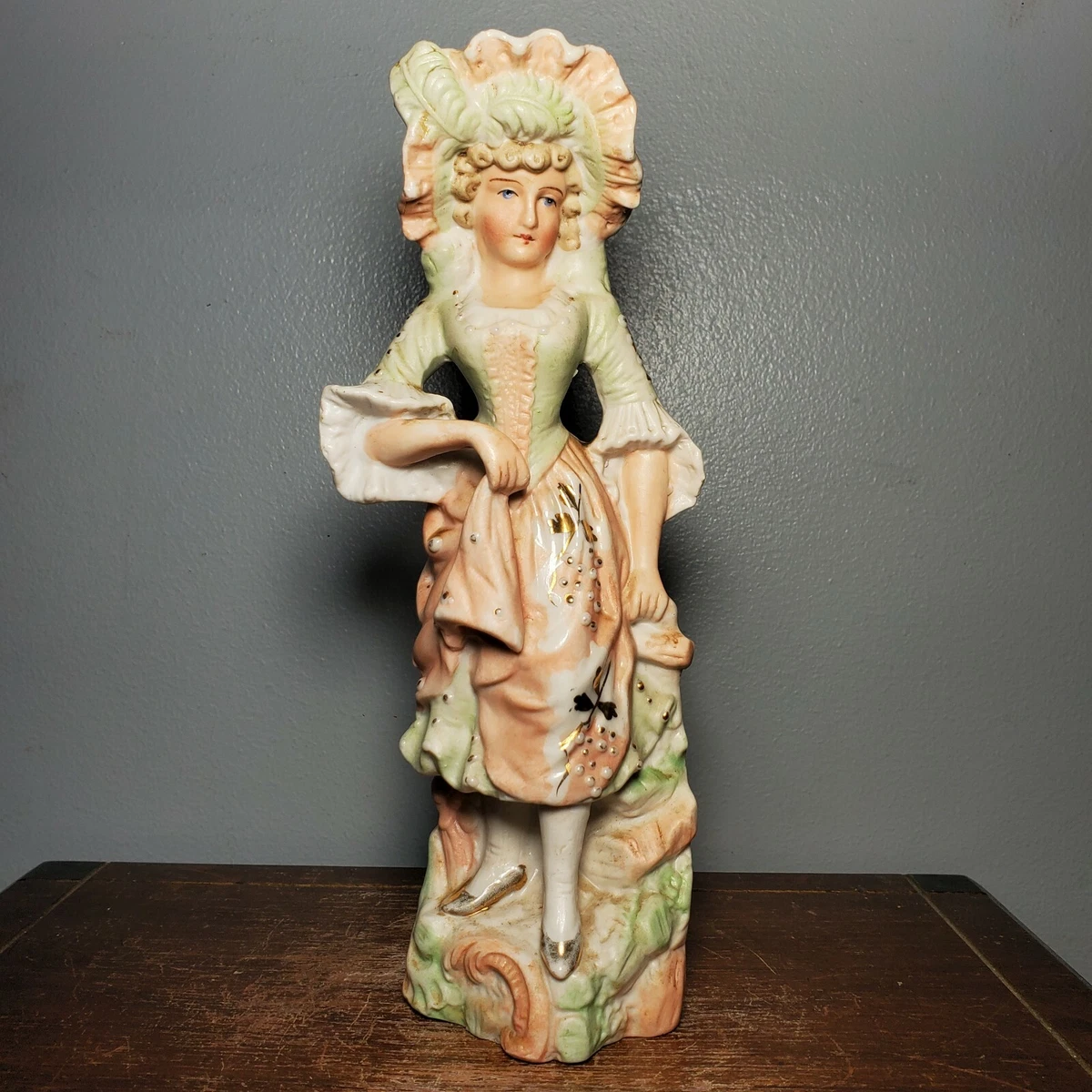 Porcelain Bisque German Statue of Lady in Pink - glwec.in
