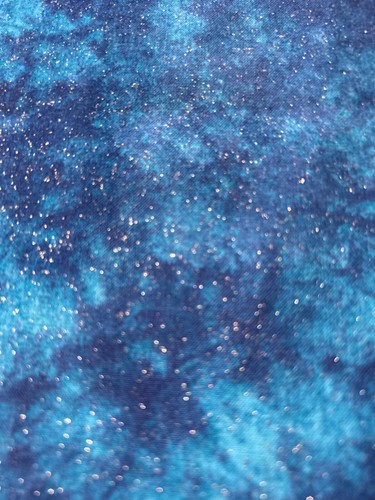 BLUE W/ SILVER SPARKLES QUILT COTTON FABRIC "Glitter Look" By the Yard ...