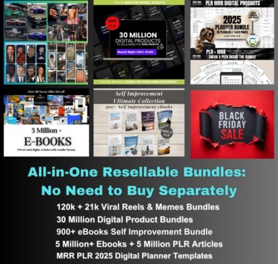 Resellable Digital Product Bundle: 30M+ Items, Planners, Ebooks, Reels ...
