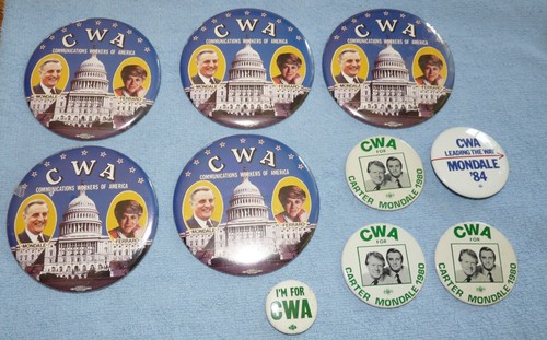Vintage Lot of Political Mondale Ferraro Carter CWA Pins | eBay