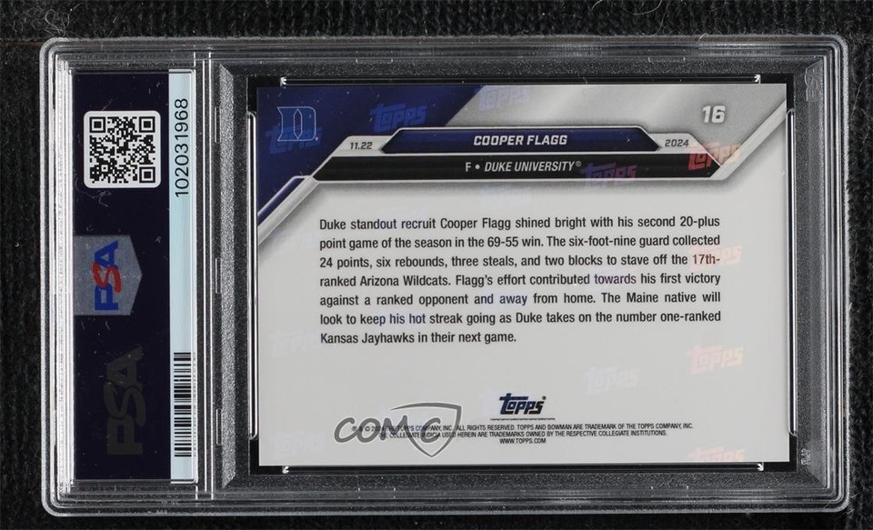 2024-25 Bowman U Now /6257 Cooper Flagg #16 PSA 10 GEM MT | eBay