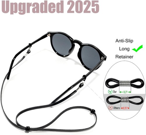 Glasses Strap - Premium ECO Leather Eye Glass String - Eyeglass Chain ...