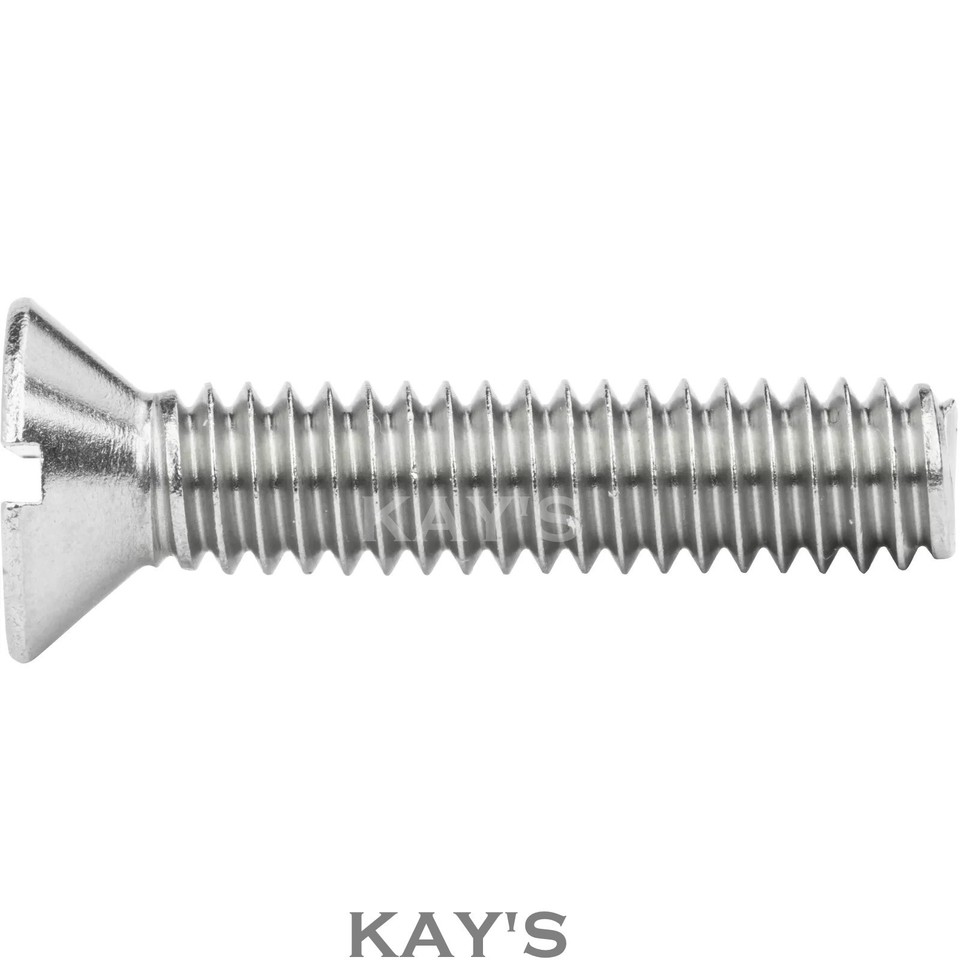 M4 4mm SLOTTED COUNTERSUNK MACHINE SCREWS A2 STAINLESS STEEL SLOT HEAD ...