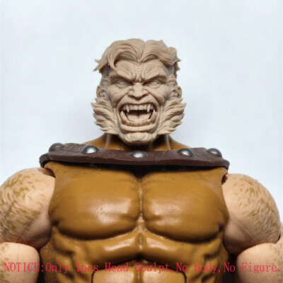1/10 Scale The Boss Sabretooth Head Sculpt Unpainted Fit 7" Neca Figure ...