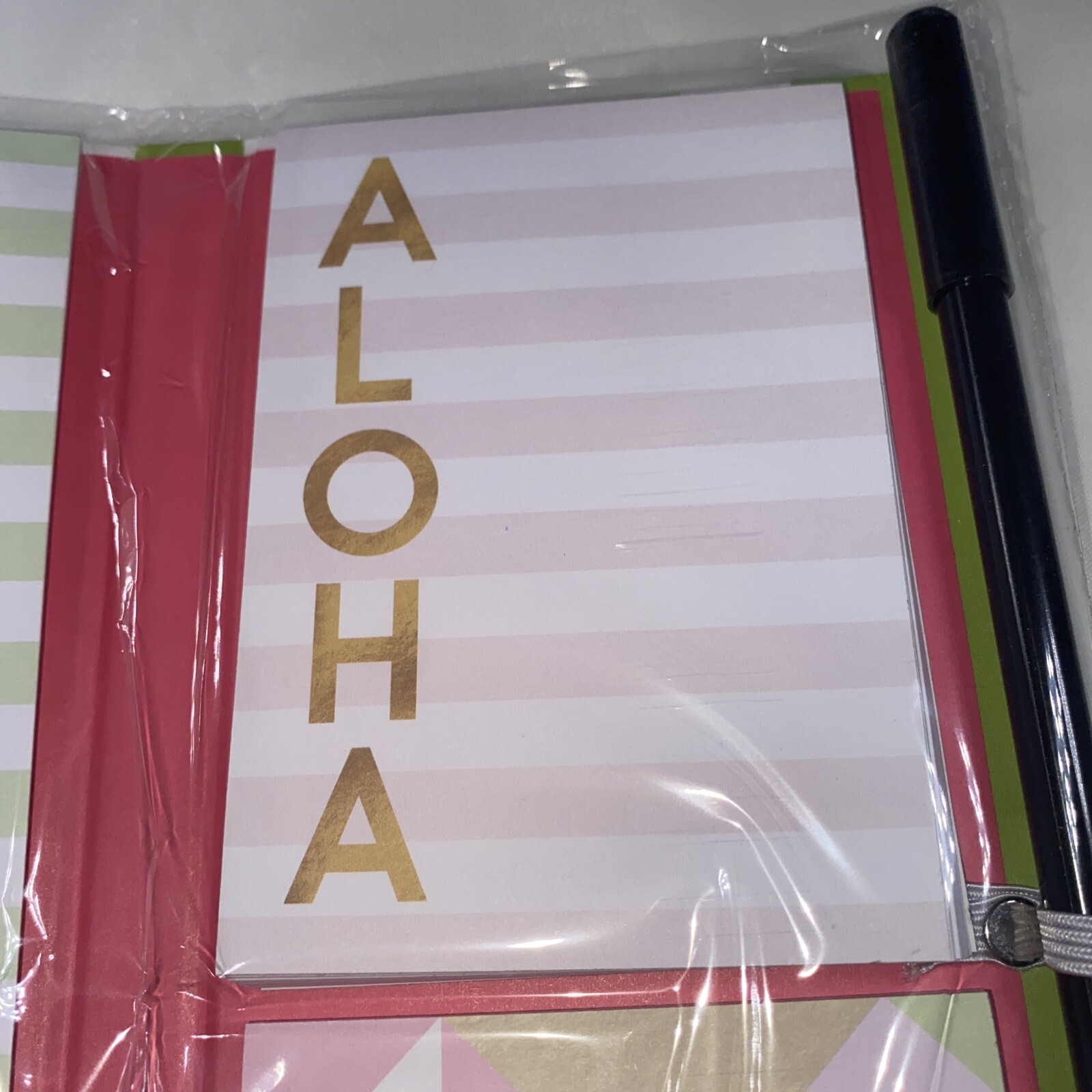 Lot Stationary Set 3 Note Pads 1 Pen & Sticky Notes Aloha Flamingo ...