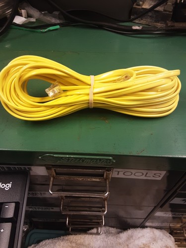 25' ft modular Telephone line Cord Plugs RJ-11 4 Wire High Visibility ...