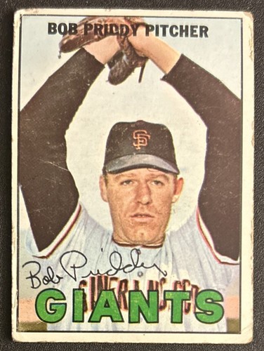 1967 Topps Bob Priddy Baseball Card #26 Giants Pitcher Senators On Back ...